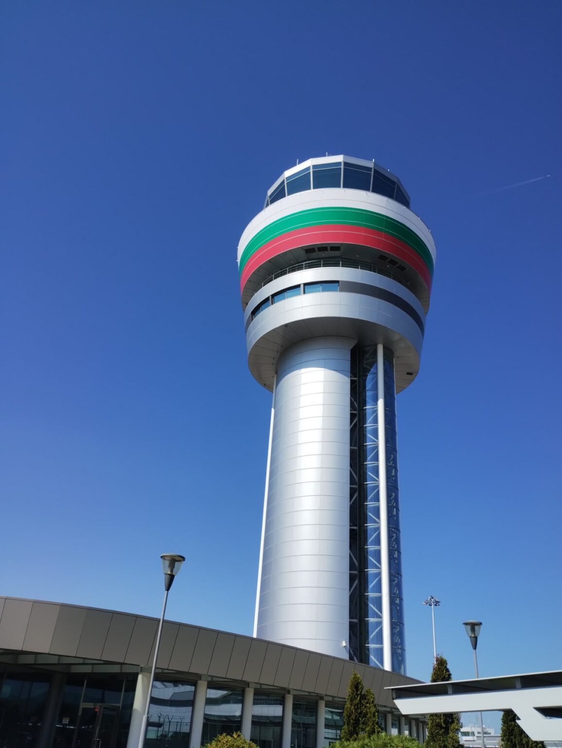 The BULATSA tower at Sofia Airport was transformed into the colors of ...